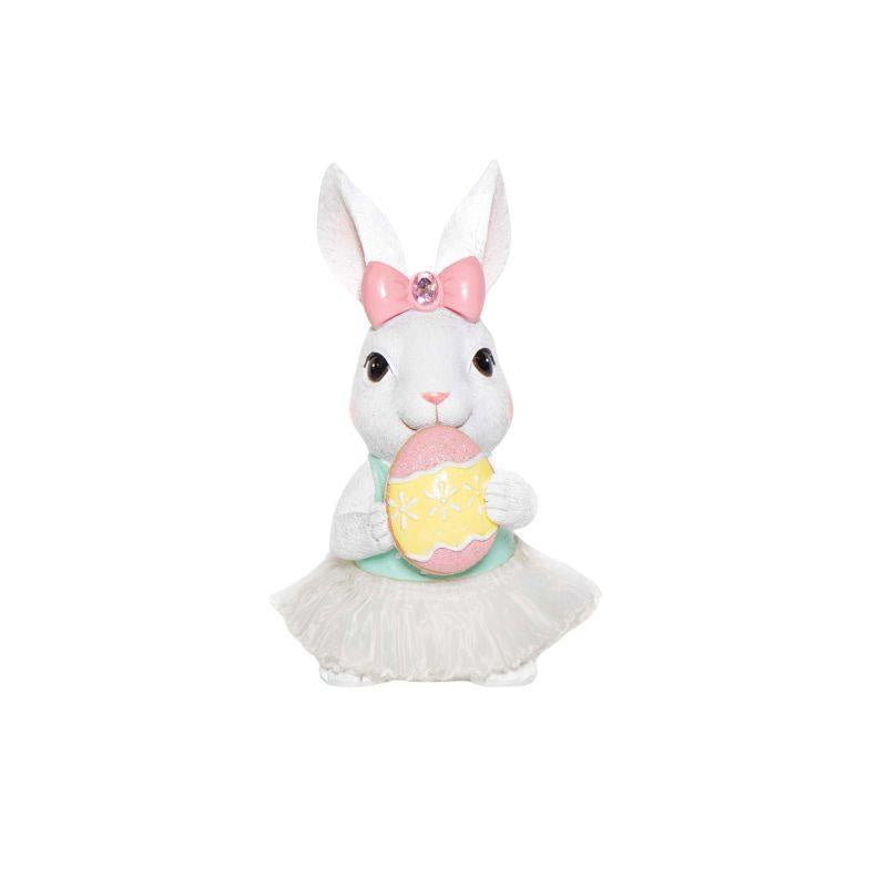 Ceramic Sitting Rabbit with Egg