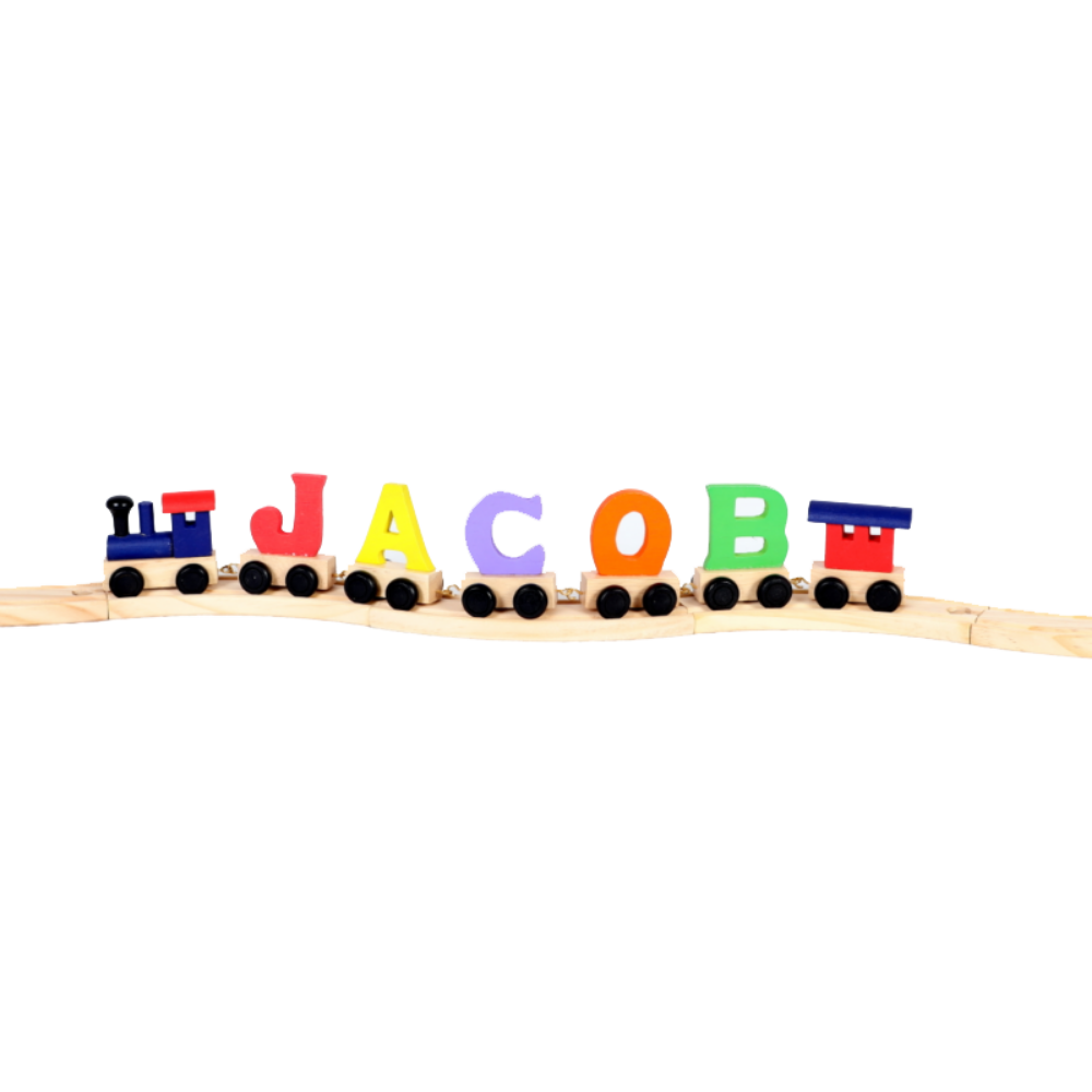 Coloured Wooden Alphabet Train Letters & Tracks – The Gift & Art Gallery
